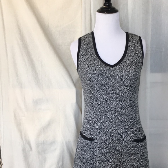 R wear Rampage | Dresses | Heather Black White Bias Trim Pocket Knit ...